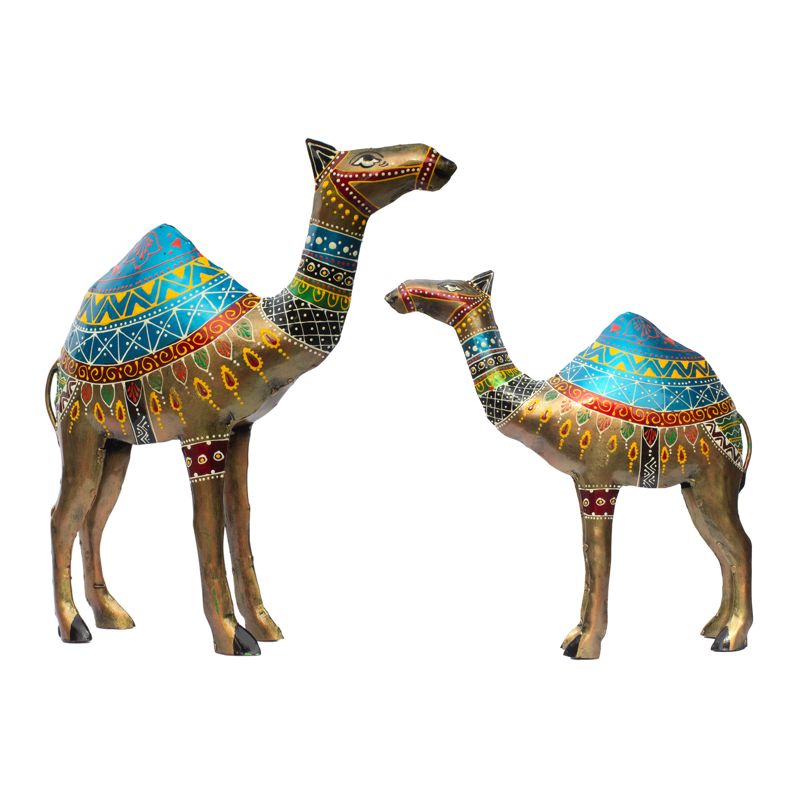 Royal Rajasthani Handcrafted Iron Camel Statues - Set of 2: Exquisite ...