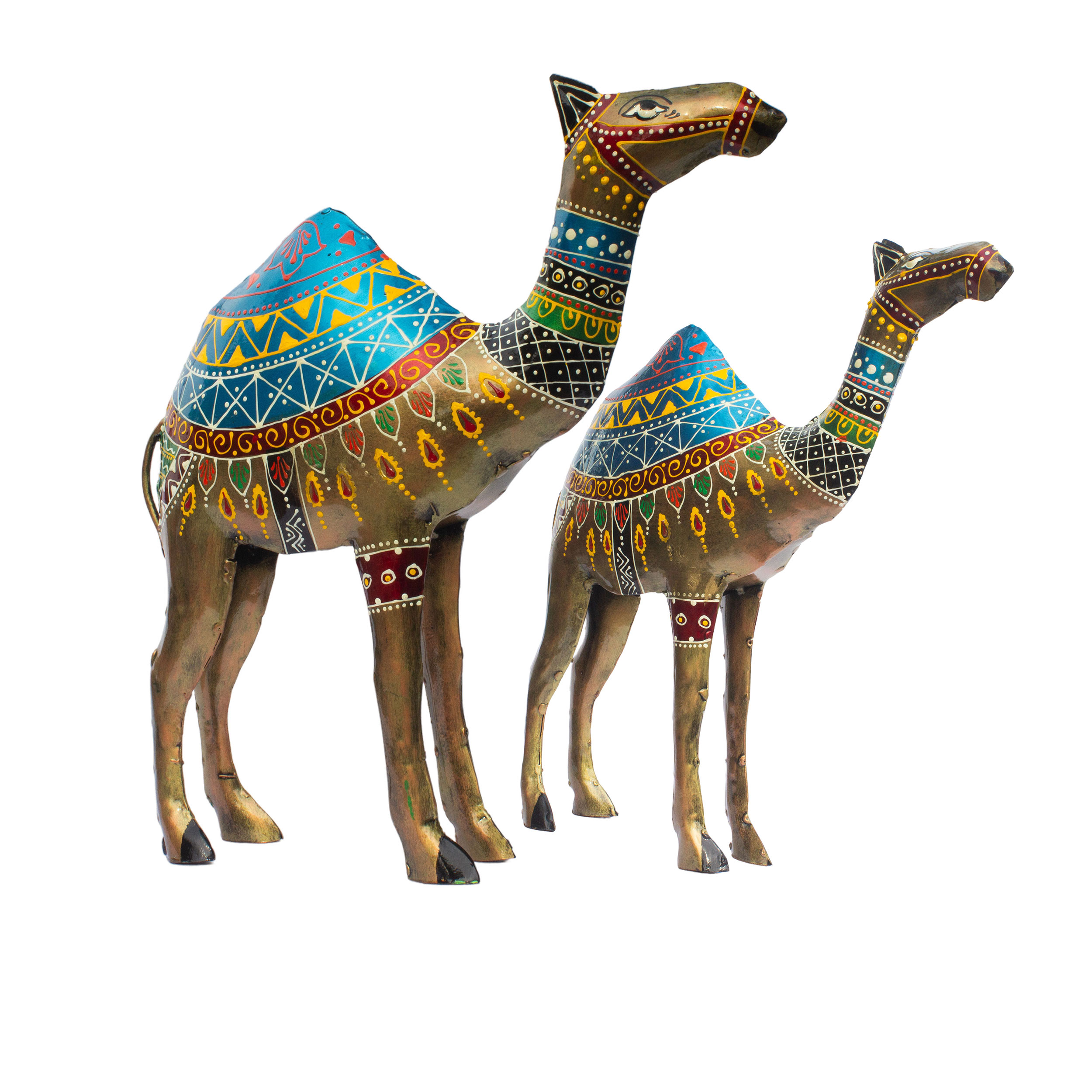 Royal Rajasthani Handcrafted Iron Camel Statues - Set of 2: Exquisite ...